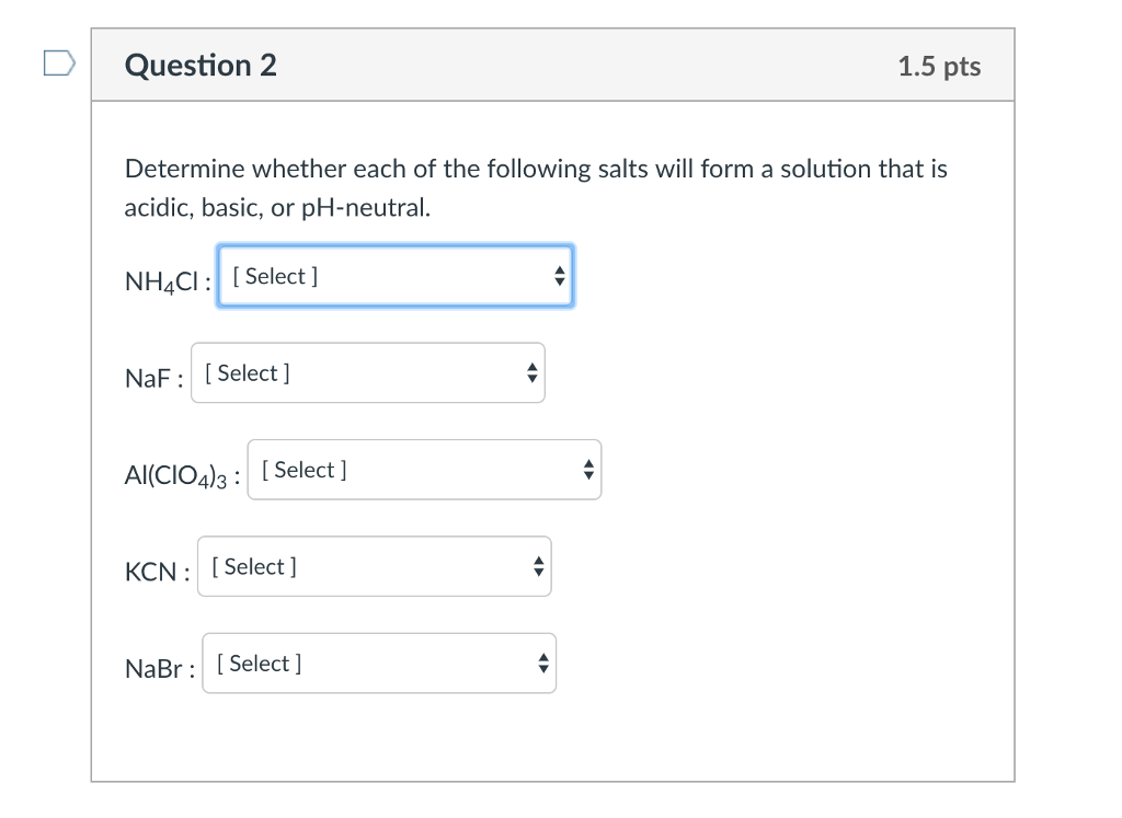 Solved Question 2 1.5 pts Determine whether each of the | Chegg.com