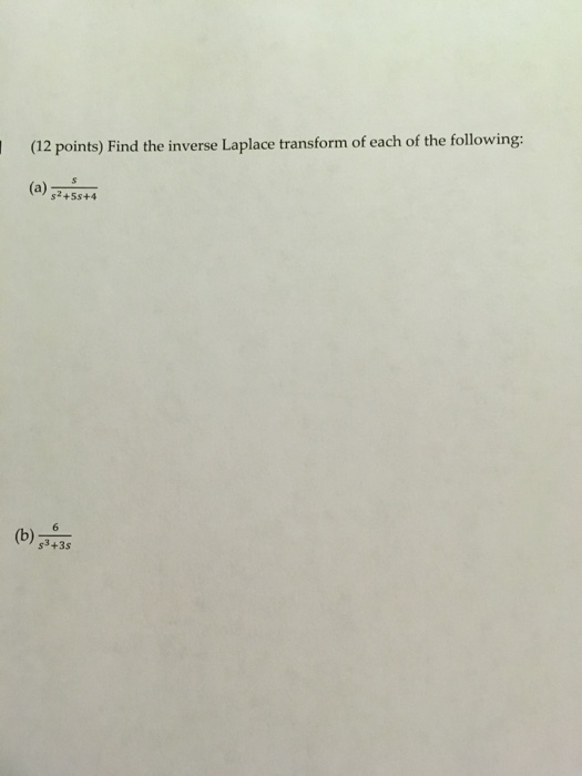 Solved Find the inverse Laplace transform of each of the | Chegg.com