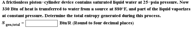 Solved A frictionless piston-cylinder device contains | Chegg.com