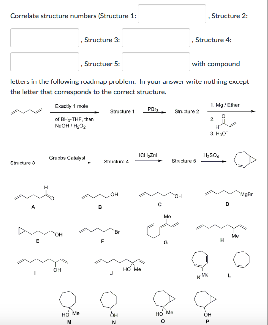 Solved Correlate structure numbers (Structure 1: ______, | Chegg.com