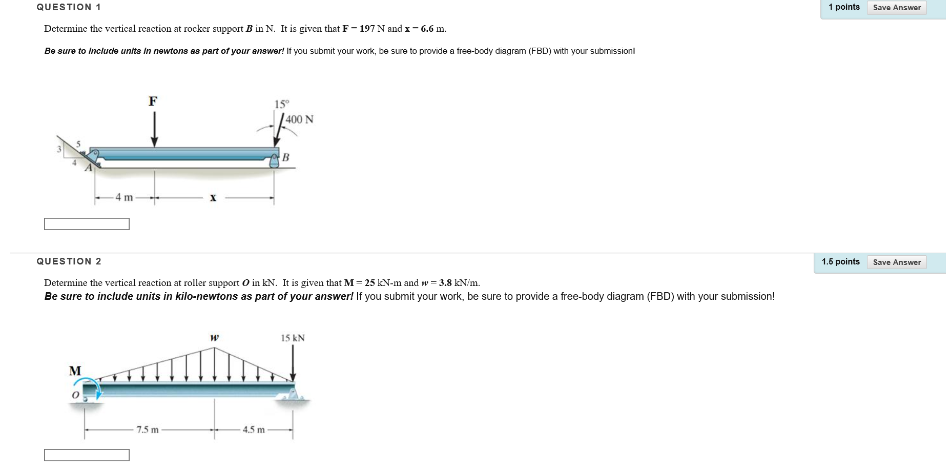 Solved Determine the vertical reaction at rocker support B | Chegg.com