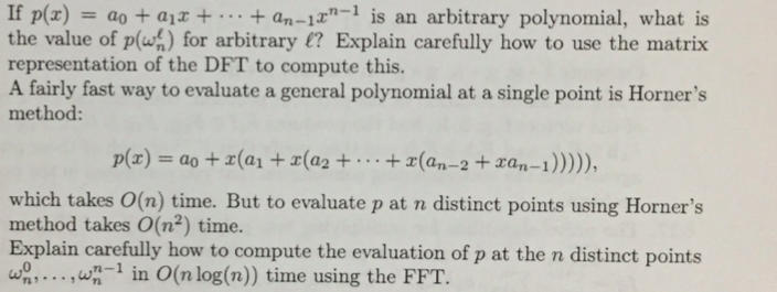 If p(x) = ao +aix + + an-lz"-1 is an arbitrary | Chegg.com