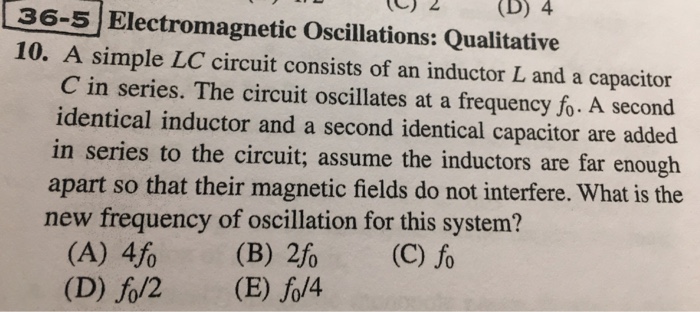 Solved A simple LC circuit consists of an inductor L and a | Chegg.com