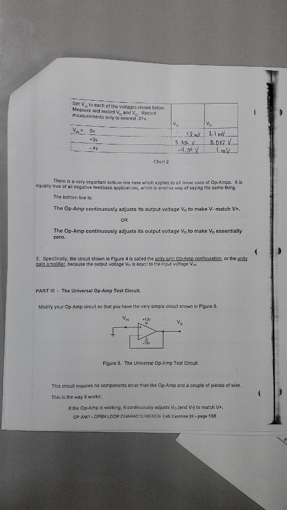 Solved EXPERIMENT OP AMP - OPEN LOOP CHARACTERISTICS Help | Chegg.com