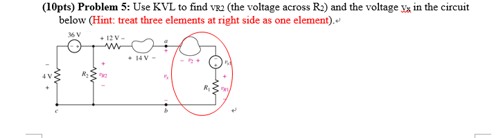 Solved Use KVL to find VR2 (the voltage across R_2) and the | Chegg.com
