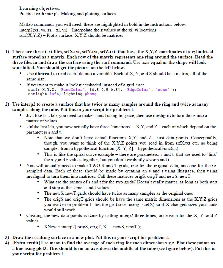 Learning objectives: Practice with interp2. Making | Chegg.com