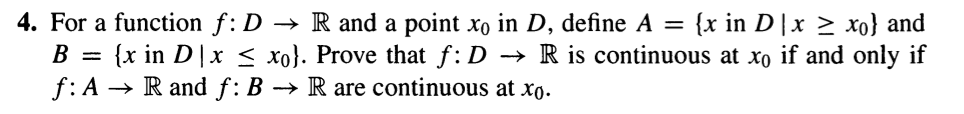 Solved For a function f : D rightarrow R and a point x0 in | Chegg.com