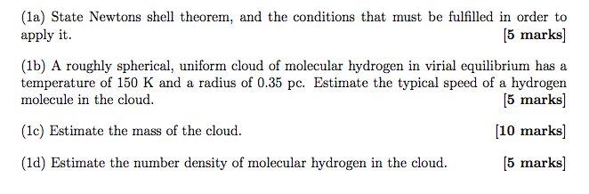 Solved (la) State Newtons shell theorem, and the conditions | Chegg.com