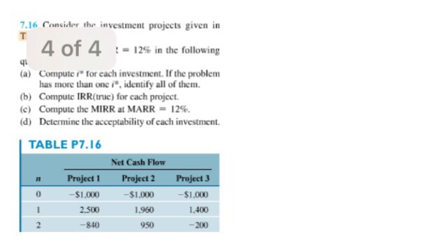 Solved consider the investment projects given in Compute i* | Chegg.com Solved consider the investment projects given in Compute i* | Chegg.com