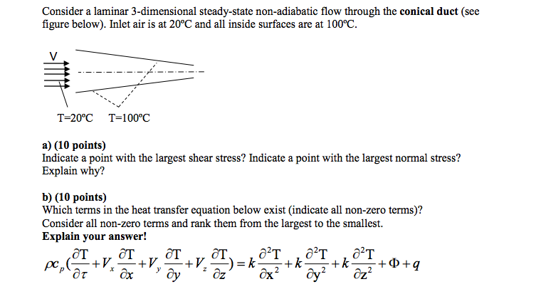 Diffuser Shear Stress (Fluid Dynamics) Consider a | Chegg.com