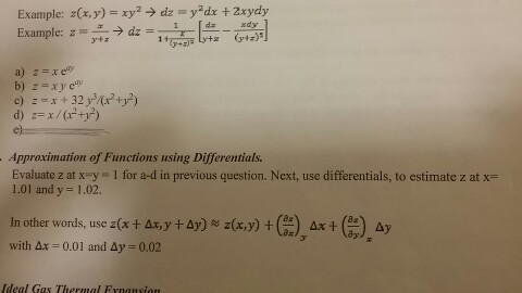 Solved approximation of function using differentials | Chegg.com