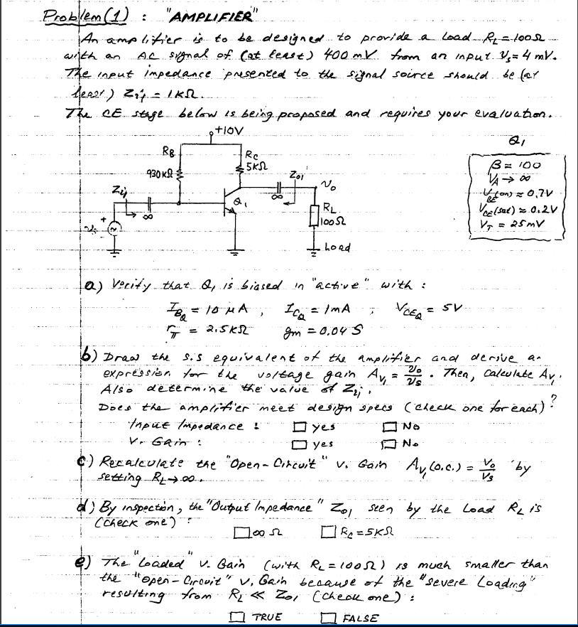 Solved AMPLIFIER ER here you winy improve EAe CE Amon of | Chegg.com