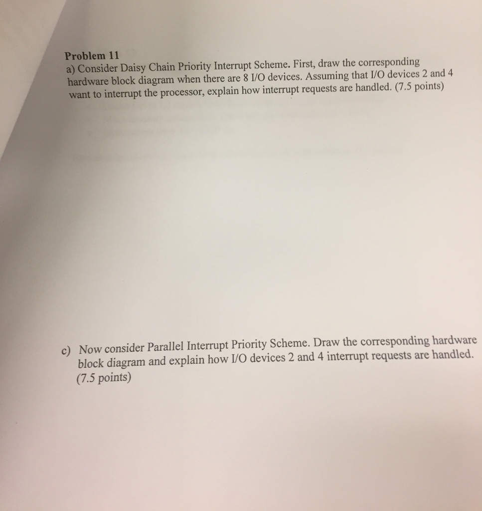 Solved A Consider Daisy Chain Priority Interrupt Scheme