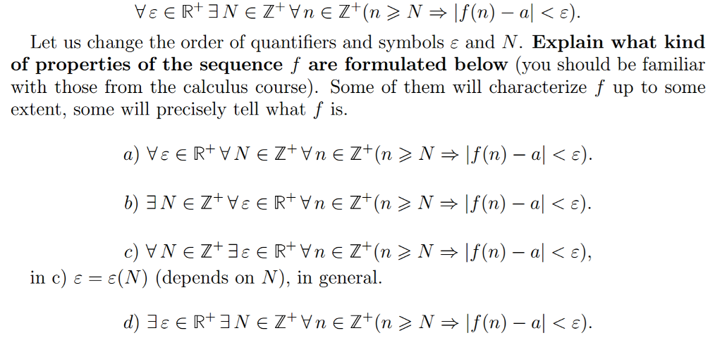 Solved Let us change the order of quantifiers and symbols | Chegg.com