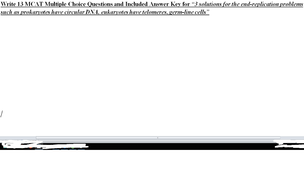 Solved Note: Write 13 MCAT Multiple Choice Questions and | Chegg.com