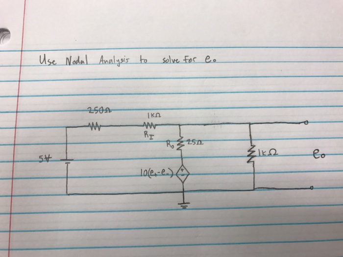 Solved Use Nodal Analysis to solve For e_o. | Chegg.com Solved Use Nodal Analysis to solve For e_o. | Chegg.com