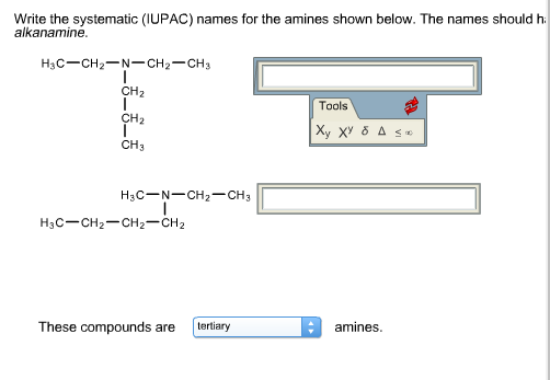 Solved Write the systematic (IUPAC) names for the amines | Chegg.com