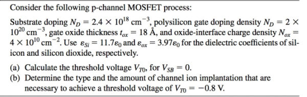 Solved Substrate Doping Nd 2 4 10 18 Cm 3 Polysilicon