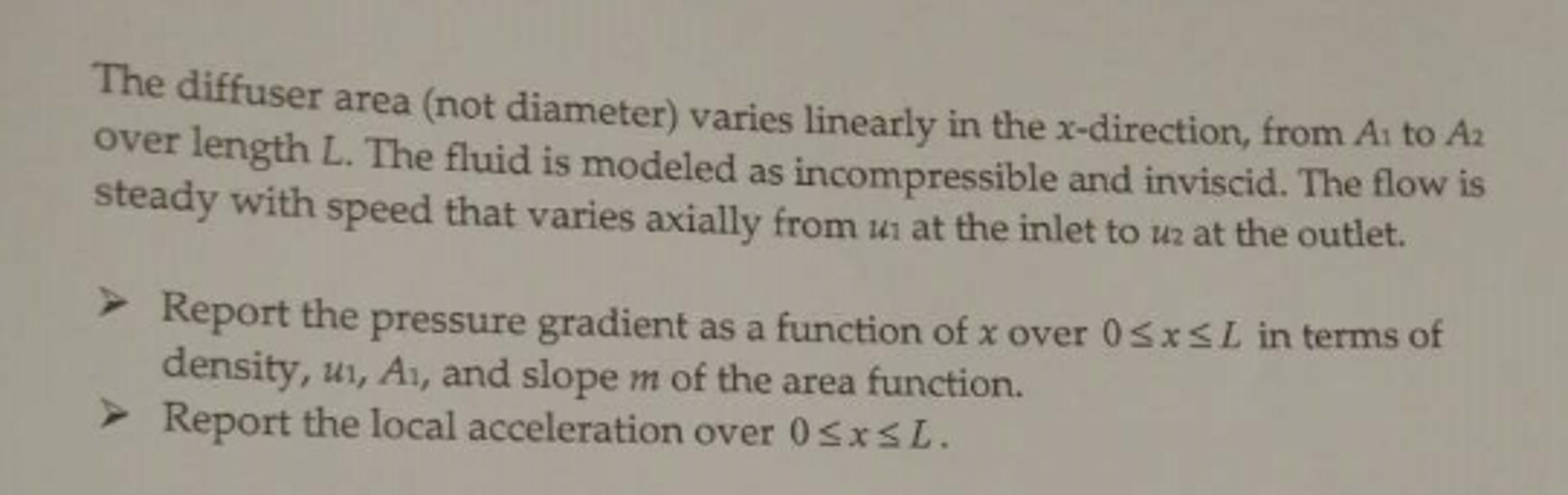 Consider a round diffuser with a circular cross | Chegg.com
