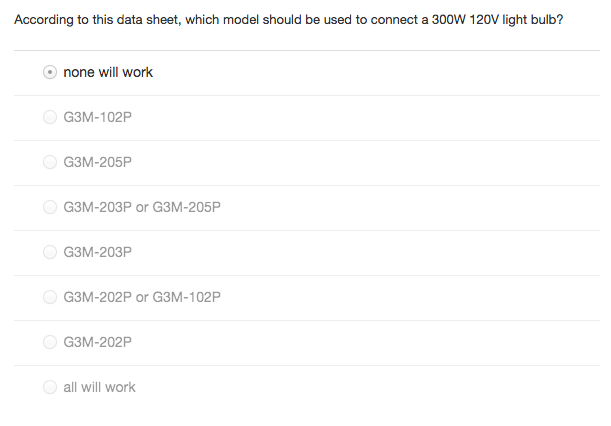 Solved Solid State Relay G3M 1, 2, 3 and 5 A single in-line | Chegg.com
