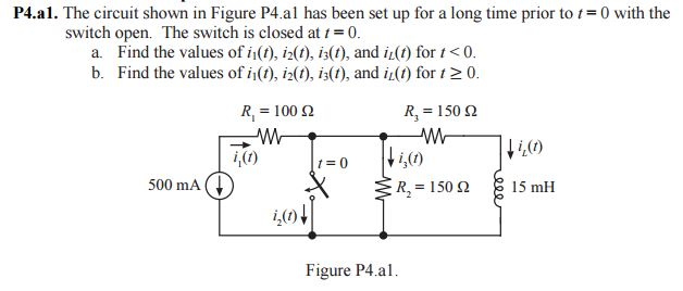 Solved The circuit shown in Figure P4.a1 has been set up for | Chegg.com