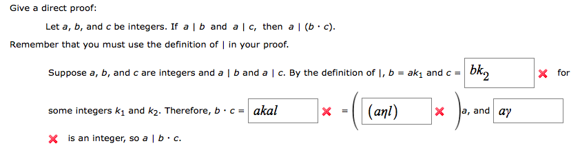 Solved Give a direct proof: Let a, b, and c be integers. If | Chegg.com