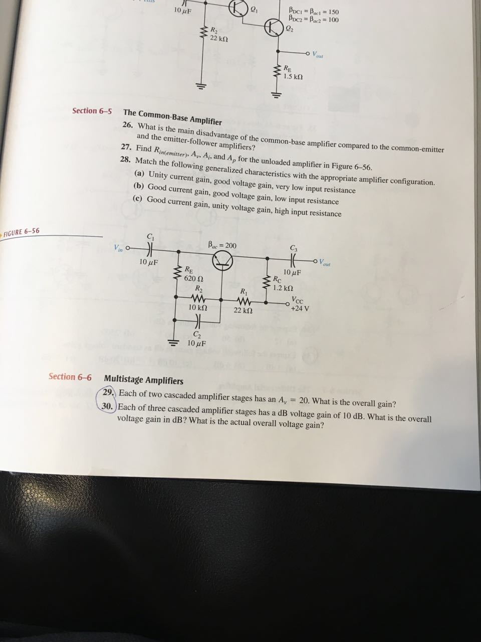 Solved 33. Figure 6-58 shows a direct-coupled (that is, with | Chegg.com