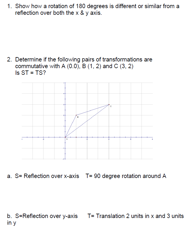Solved Show how a rotation of 180 degrees is different or | Chegg.com