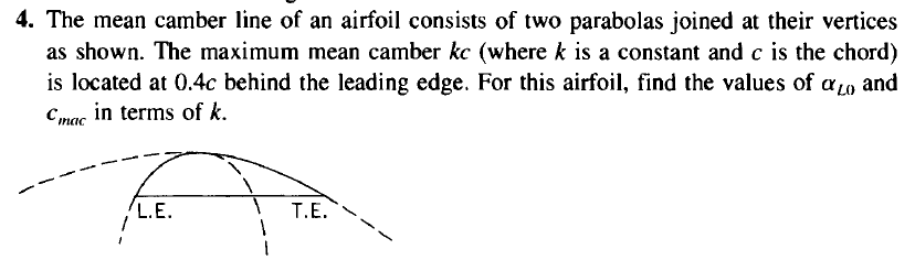 Solved 4. The mean camber line of an airfoil consists of two | Chegg.com