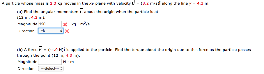 Solved A particle whose mass is 2.3 kg moves in the xy plane | Chegg.com
