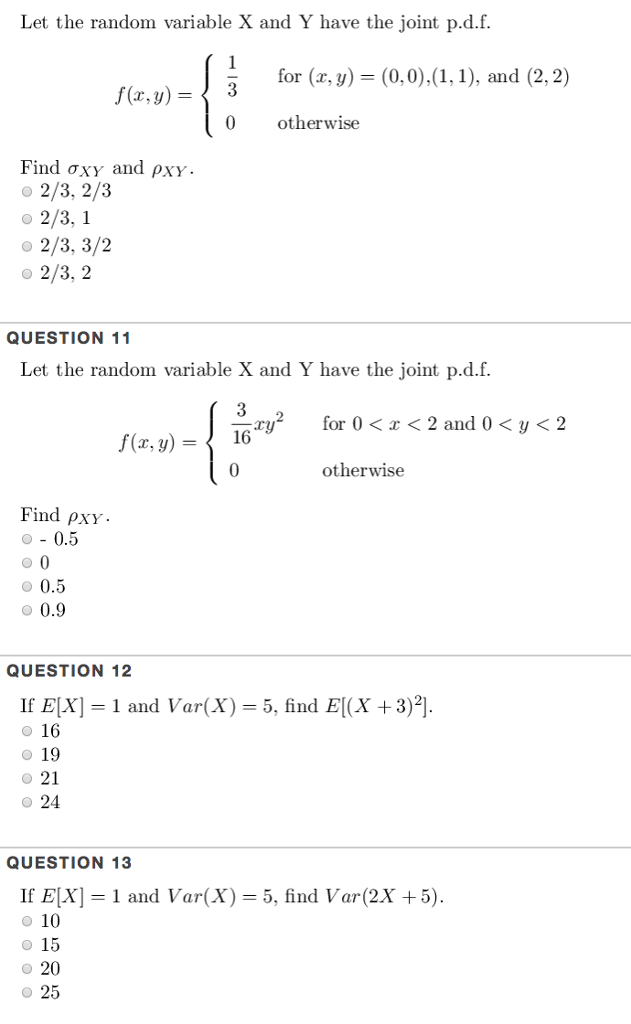 Solved Let the random variable X and Y have the joint p.d.f. | Chegg.com