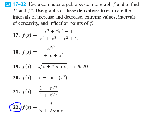 Solved 17-22 Use a computer algebra system to graph f and to | Chegg.com