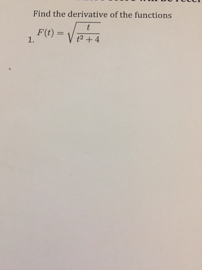 Solved Find the derivative of the functions 1. | Chegg.com