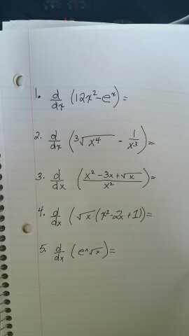 Solved Calculate the following derivatives, step by step. | Chegg.com