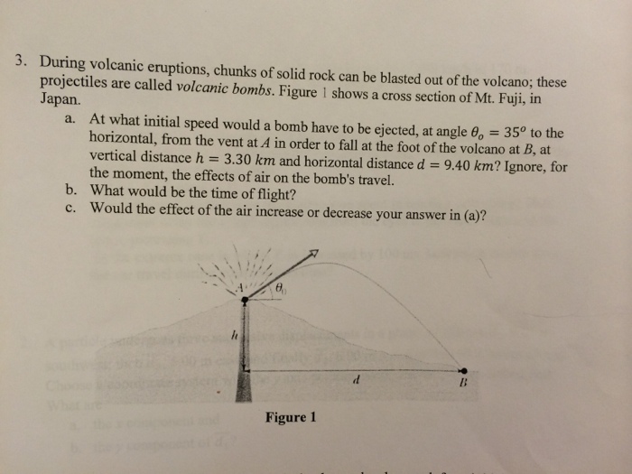 Solved 3. During volcanic eruptions, chunks of solid rock | Chegg.com
