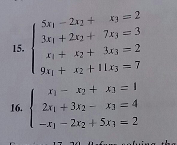 Solved Exercises 11-16. Represent each linear system in | Chegg.com