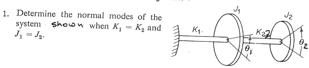 Determine the normal modes of the system shown when | Chegg.com
