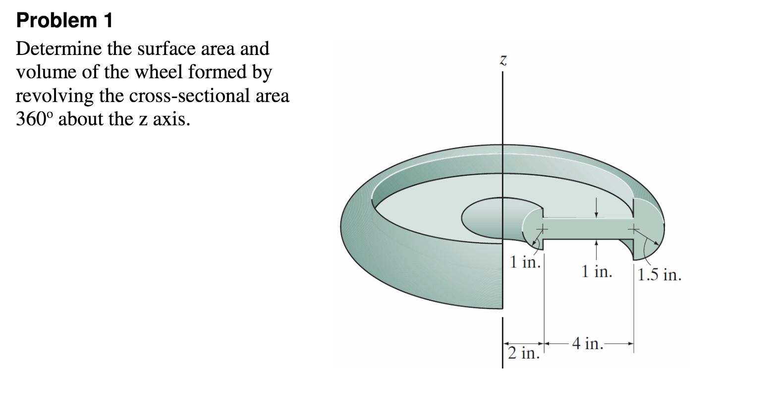 Determine the surface area and volume of the wheel | Chegg.com
