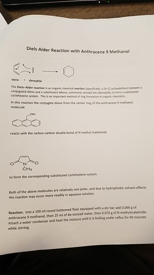 Solved Diels Alder Reaction with Anthracene 9 Methano diene | Chegg.com