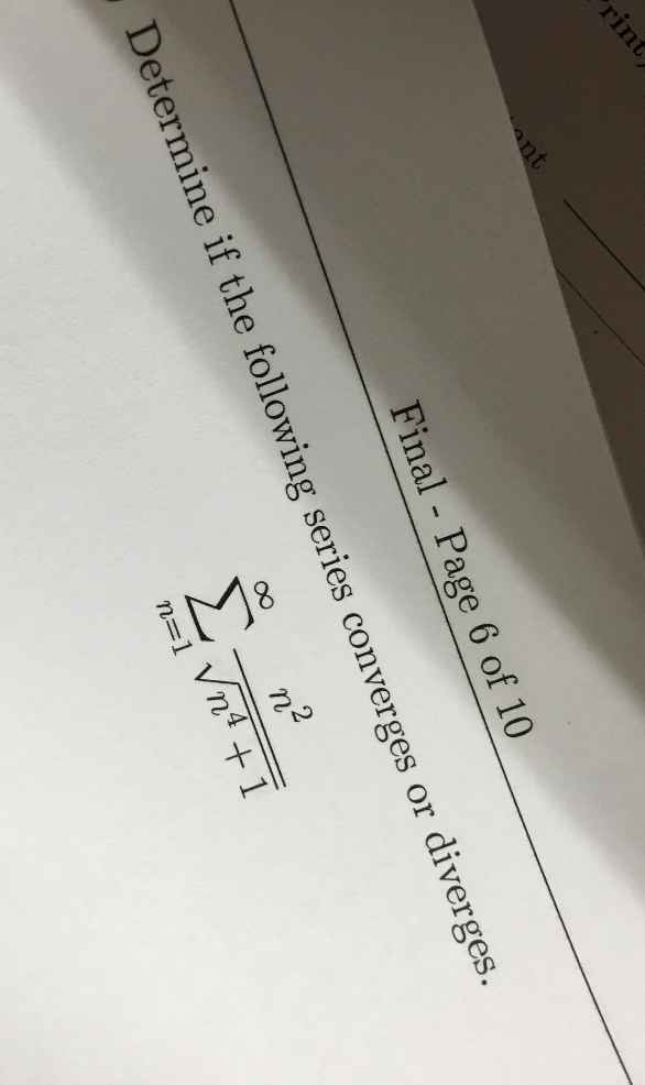Solved Determine if the following series converges or | Chegg.com