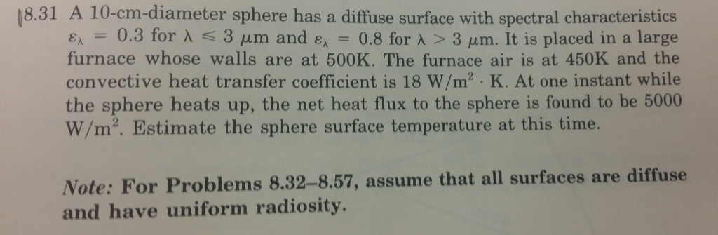 Solved A 10-cm-diameter sphere has a diffuse surface with | Chegg.com