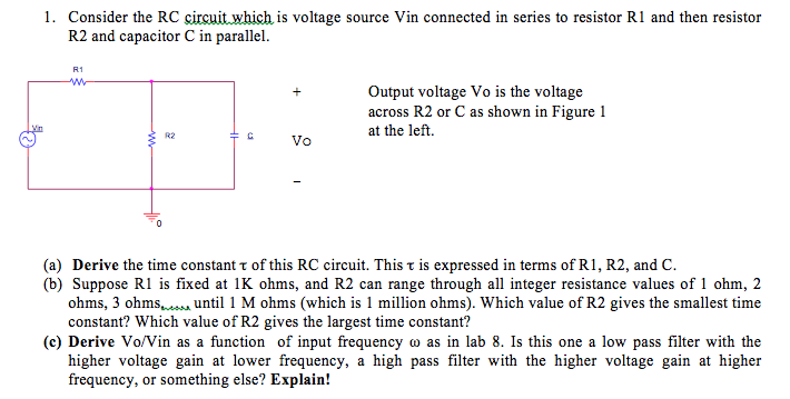 Solved Consider the RC circuit which is voltage source Vin | Chegg.com