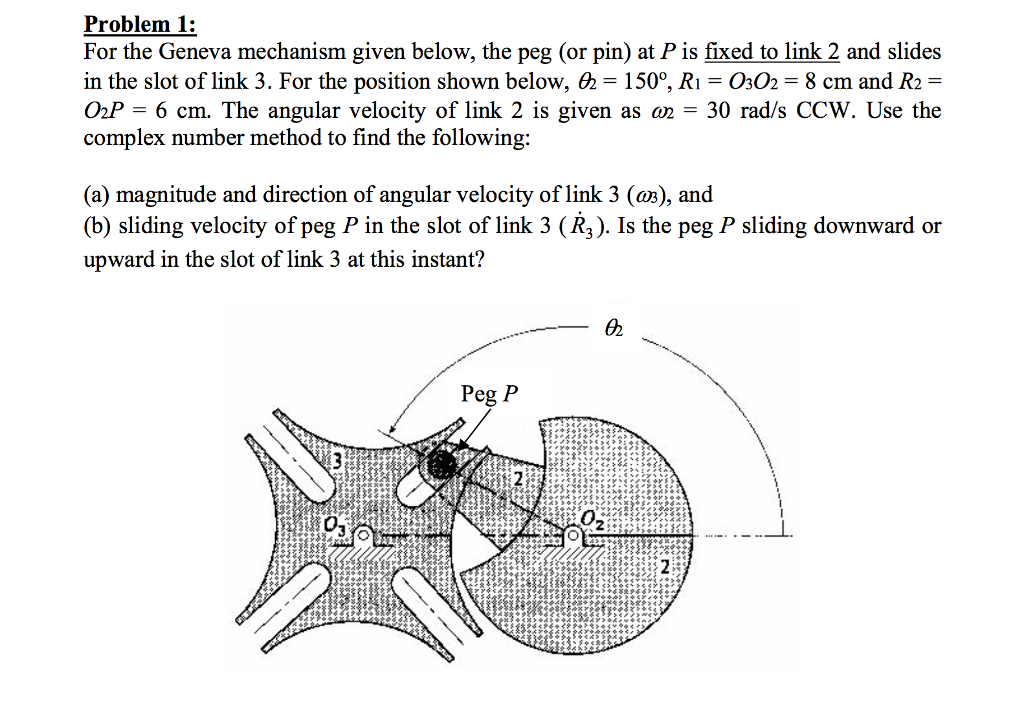 Solved For the Geneva mechanism given below, the peg (or | Chegg.com