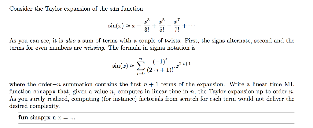 Solved Consider the Taylor expansion of the sin function | Chegg.com