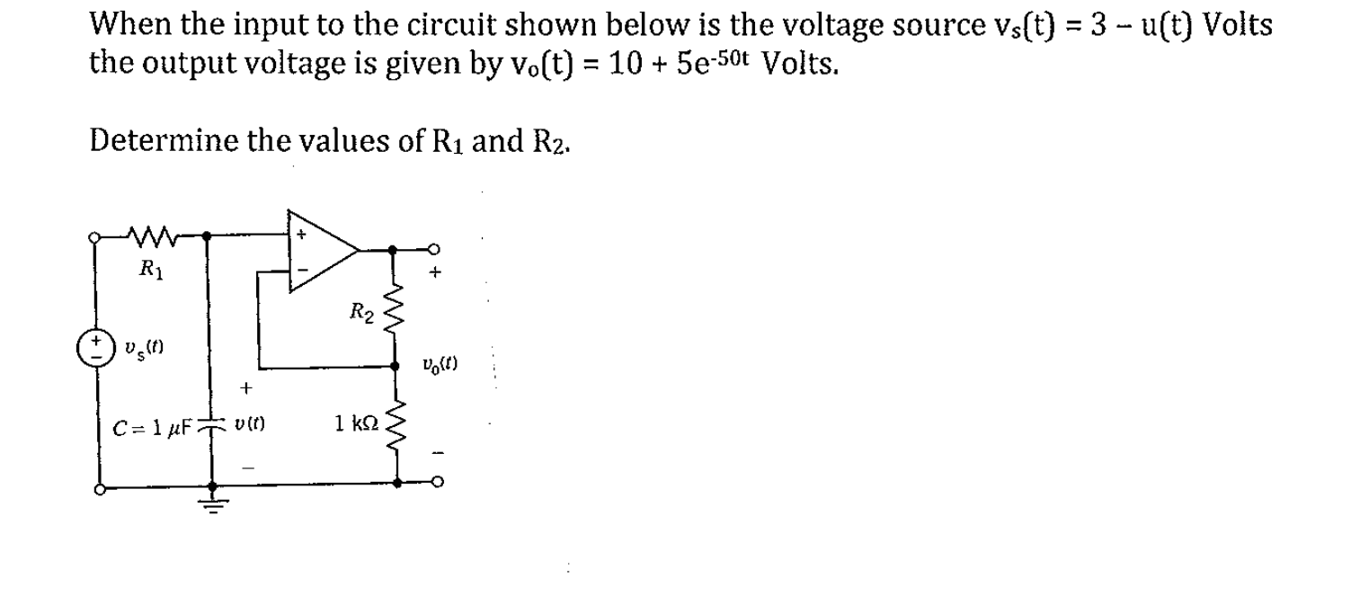 Solved When the input to the circuit shown below is the | Chegg.com