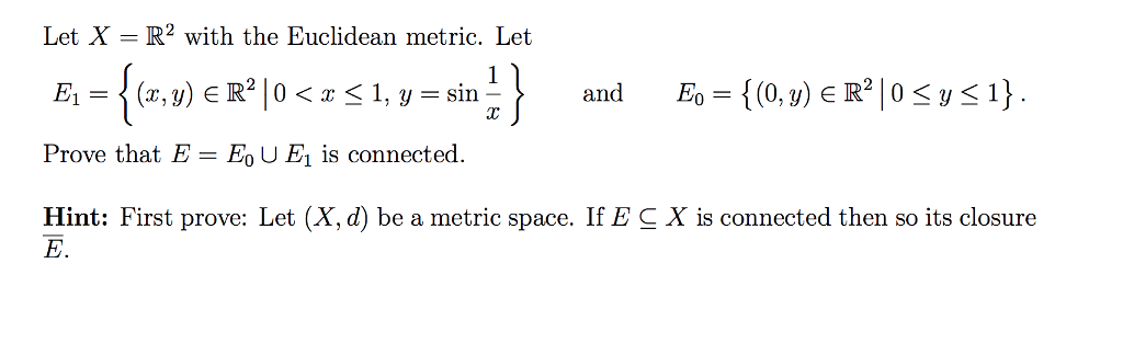 Solved Let X = R2 with the Euclidean metric. Let B) = (z, y) | Chegg.com