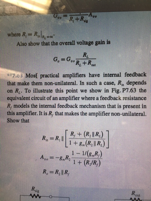 Solved sig where Ri = Rin IRL-00 Also show that the overall | Chegg.com