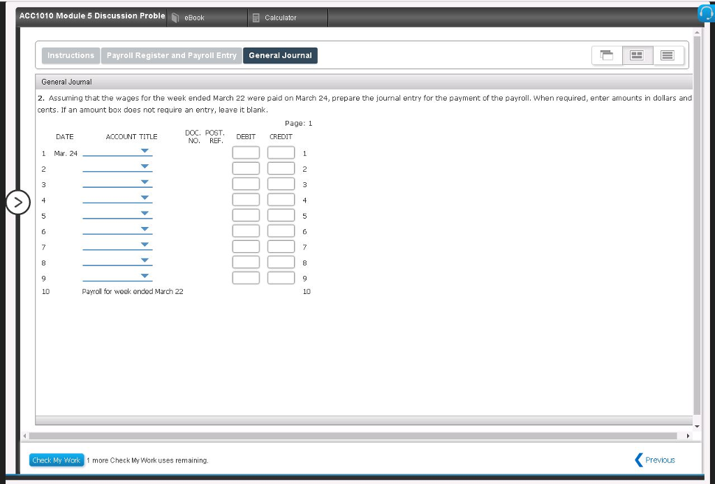 Solved ACC1010 Module 5 Discussion Proble eBook Calculator | Chegg.com Solved ACC1010 Module 5 Discussion Proble eBook Calculator | Chegg.com