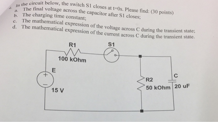 Solved In the circuit below, the switch S1 closes at t=0s. | Chegg.com