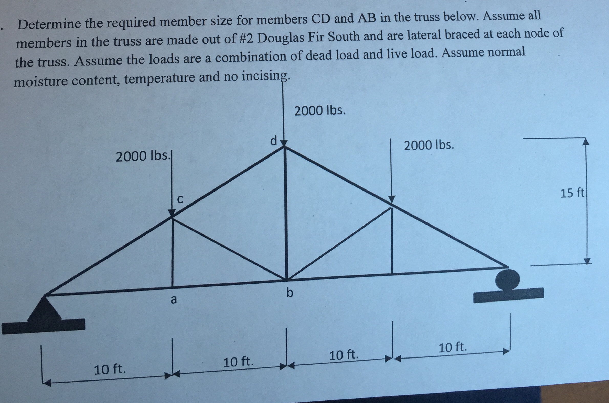 Solved Determine the required member size for members CD and | Chegg.com